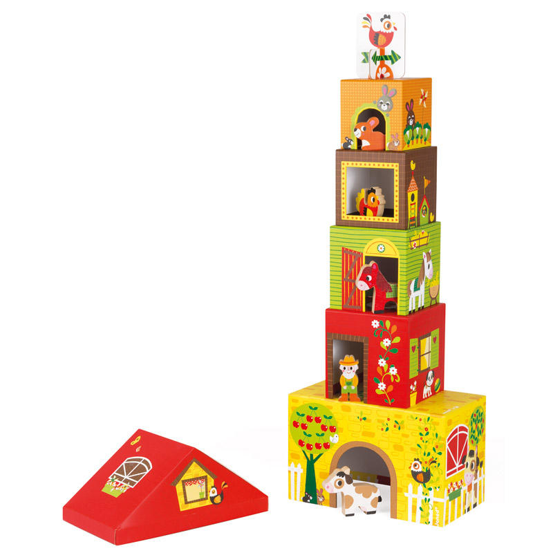 Cubos apilables Multikub Granja de Janod en MiniKidz