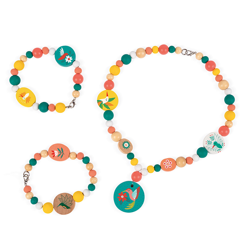 Cuentas de Madera Birdy: Colibrí de Janod en MiniKidz