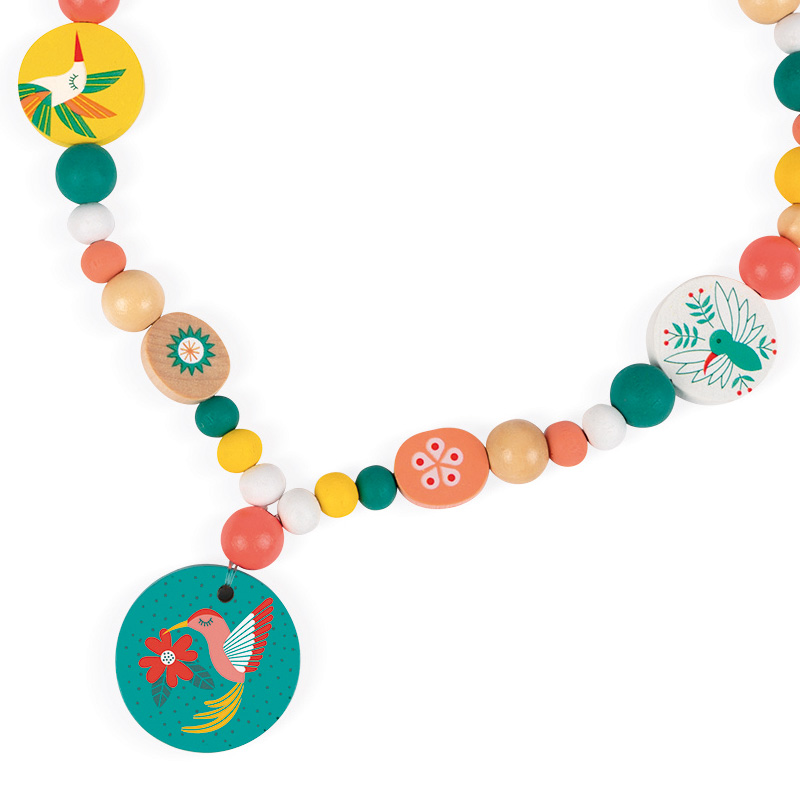 Cuentas de Madera Birdy: Colibrí de Janod en MiniKidz