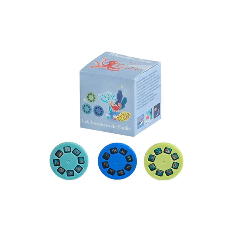3 Discos para Linterna Proyector Aventuras de Paulie de Moulin Roty