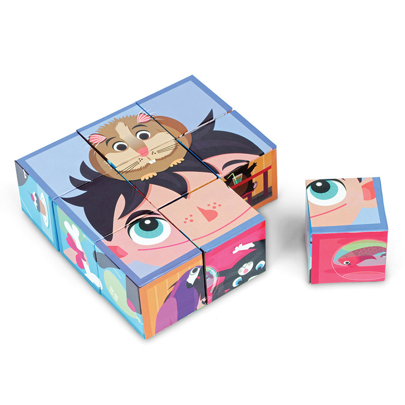 Puzzle Cubos Kubkid Animales Domésticos de Janod en MiniKidz