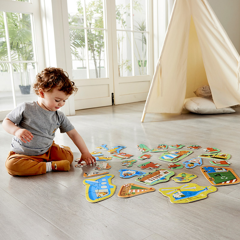 Rompecabezas Evolutivo Ruedas y Maravillas de Hape