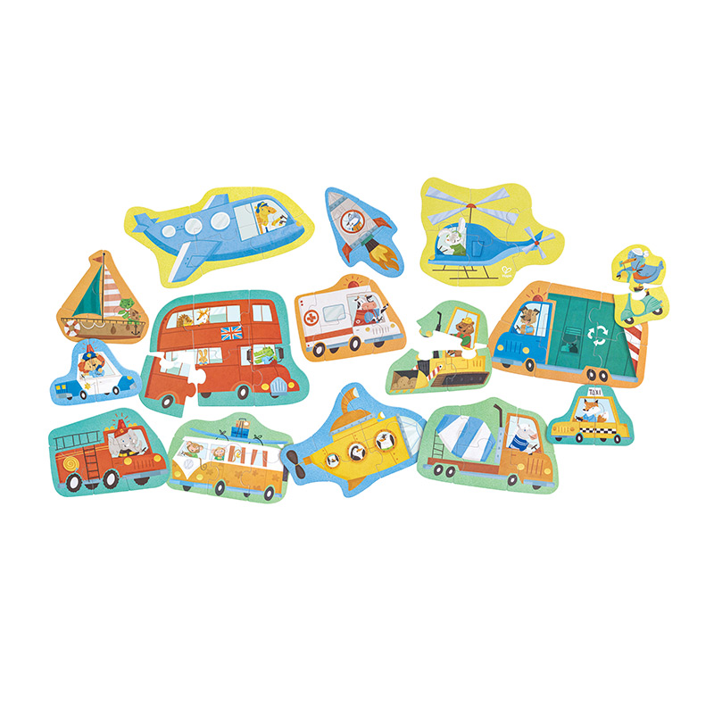 Rompecabezas Evolutivo Ruedas y Maravillas de Hape