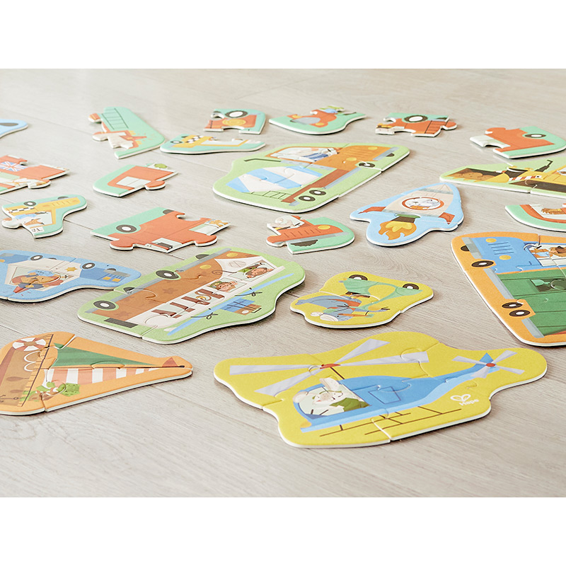 Rompecabezas Evolutivo Ruedas y Maravillas de Hape